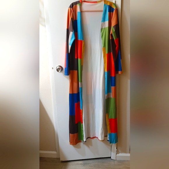 Jackets & Coats | Rainbow Colorblock Duster Xxl | Poshmark